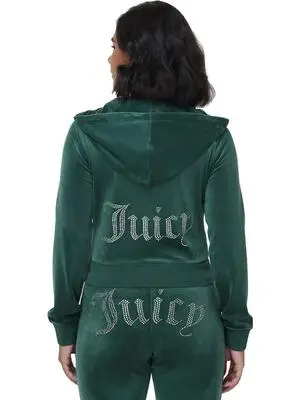 Juicy Couture Juicy Couture OG Big Bling Velour Hoodie Junebug