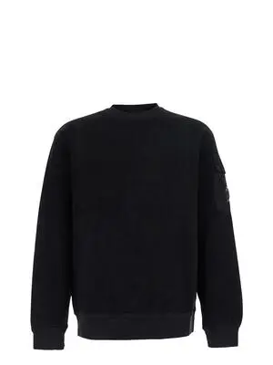C.P. COMPANY C.P. Company Men Sweatshirt With Round Neck And Long Sleeves In Tech Fabric Black Men Black