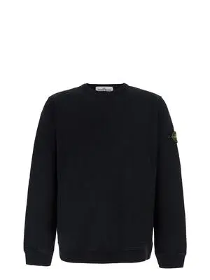 Stone Island High-neck Sweatshirt With Long Sleeves In Organic Cotton For - Black