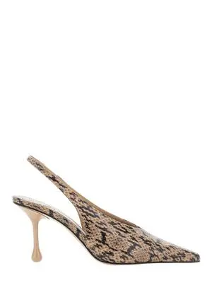 JIMMY CHOO Leather Snakeskin Print Slingback Pumps - Multicolor