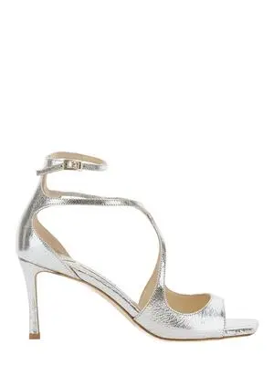 JIMMY CHOO Azia Glitter Leather Sandals - Multicolor