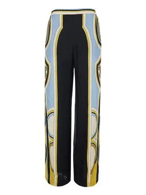 La DoubleJ Silk Geometric Print Trousers - Multicolor