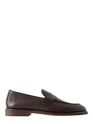 Brunello Cucinelli Full-grain Leather Penny Loafers - Brown