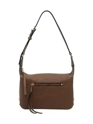 TOD'S Metal Dots Mini Leather Shoulder Bag - Brown