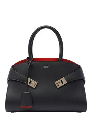 FERRAGAMO Medium Bicolor Hug Handbag - Black