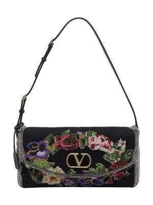 Valentino Garavani Small Embroidered Devain Shoulder Bag - Multicolor