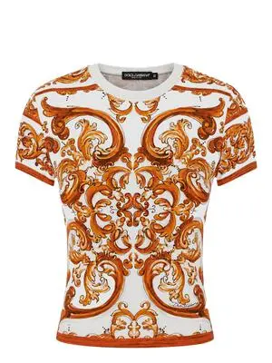 Dolce & Gabbana DOLCE & GABBANA Barocco Print T-Shirt Multicolor