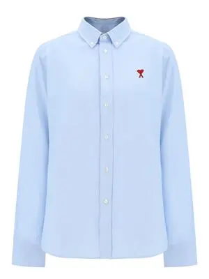 AMI Paris Adc Cotton Shirt - Blue