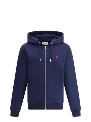AMI Paris Logoed Hoodie - Blue