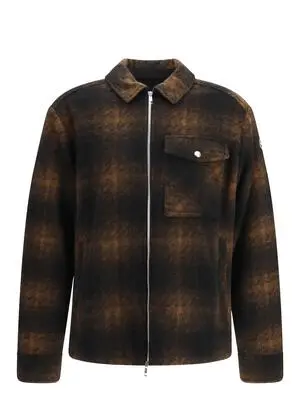 Moncler Embroidered Flannel Shirt - Brown