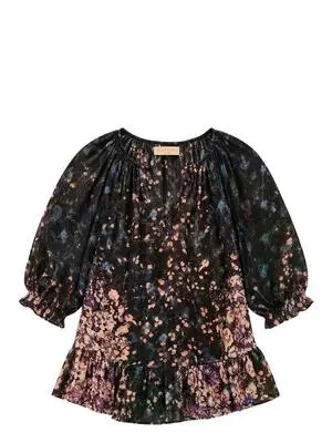 Ulla Johnson Ulla Johnson Elise Floral-Jacquard Ruffled Blouse Black
