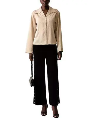 Joseph Ribkoff Embellished Straight-leg Trousers - Black