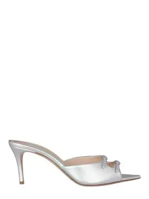 ANDREA WAZEN Carol Buckle-detail Pointed-toe Sandals - Silver