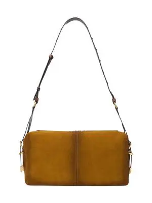 Pinko Classic Suede Spraying Shoulder Bag - Brown