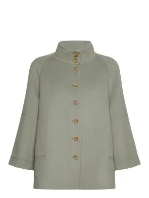 ELENA MIRO` Double Wool Blend Caban - Gray