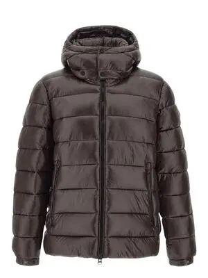 SAVE THE DUCK Quilted Jacket With Hood Slouch - Brown