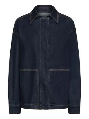 ELENA MIRO` Deconstructed Denim Jacket - Blue