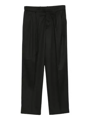 Calvin Klein Pleated Straight-leg Trousers - Black