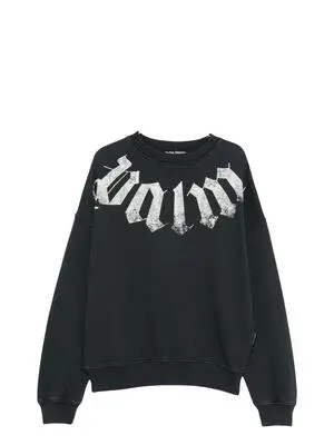 Palm Angels Big Neck Logo Sweatshirt - Black