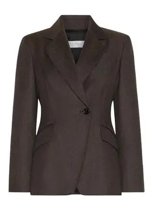 MAX MARA Max Mara Tailored Blazer In Denim Effect Wool