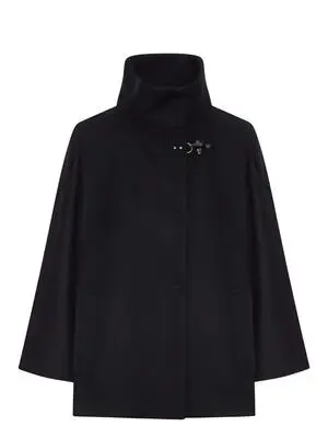 FAY Wool Coat With Snap Closure - Black