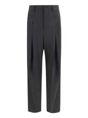 Dolce & Gabbana Wool Blend Tailored Trousers - Black