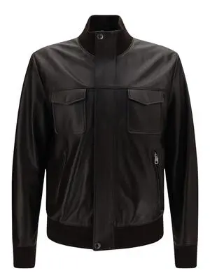 DOLCE & GABBANA DOLCE & GABBANA Leather Bomber Jacket