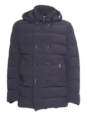 MOORER MOORER Padded Double-Breasted Jacket Florio Blue