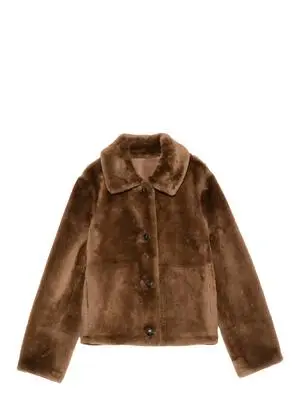 YVES SALOMON Shearling Jacket - Brown