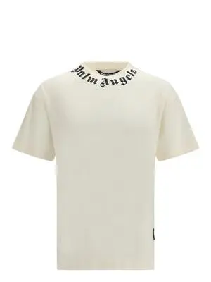 Palm Angels Crew Neck Logo T-shirt - White
