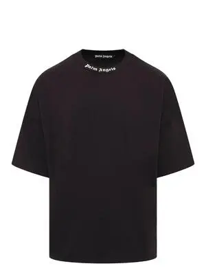 Palm Angels Oversized T-shirt With Printed Logo - Black