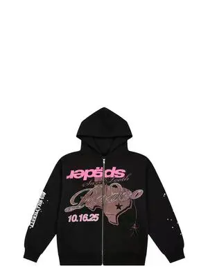 SP5DER Rodeotexas Zip-up Hoodie Black