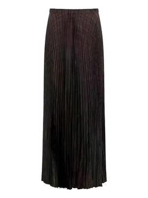 Aspesi Check-print Pleated Maxi Skirt - Brown