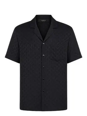 Gucci Gg Jacquard Silk Shirt - Blue