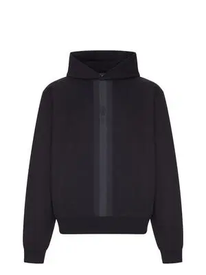 Gucci Cotton Hoodie With Tonal Web Stripe - Black