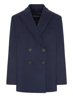 Giorgio Armani Double-breasted Wool Blazer - Blue