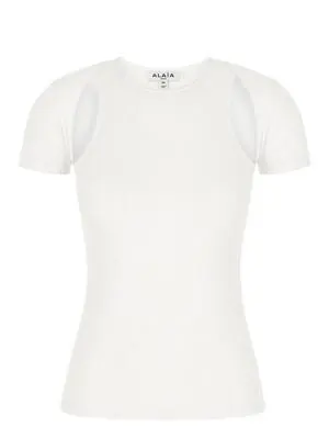 Alaïa ALAIA Ribbed Short Sleeve T-Shirt Multicolor