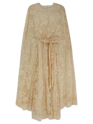 Zimmermann Valiant Lace Caped Maxi Dress - Cream