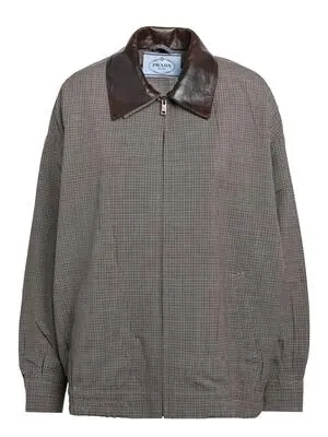Prada Houndstooth Wool Blouson - Brown