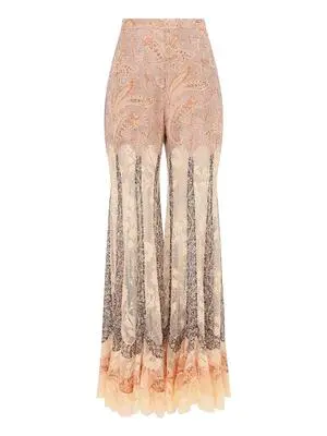 Zimmermann Panelled Flare Silk Trousers - Multicolor