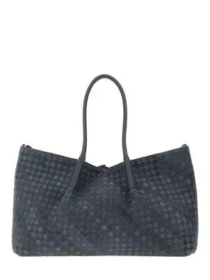 Bottega Veneta Pinacoteca Suede Handbag With Intrecciato Motif - Multicolor