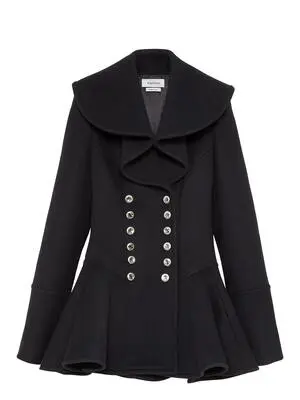 Alexander McQueen Waterfall Collar Coat - Black
