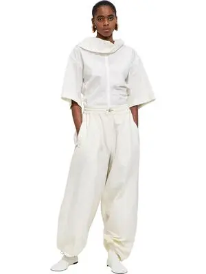 Bottega Veneta Compact Cotton Toile Pants - Parchment