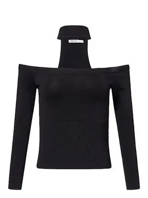 Simkhai Simkhai Lila Cut-Out Rib-Knit Top Black