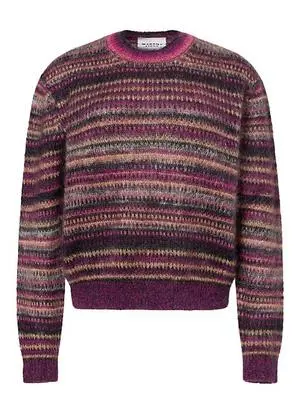 Isabel Marant Étoile Morine Striped Mohair-blend Jumper - Plum