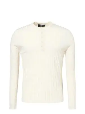AMIRI Script-Logo Henley Wool-Blend Top
