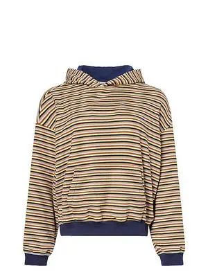 SISTERS & SEEKERS Walker Striped Stretch-jersey Hoodie - Navy