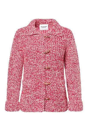 Isabel Marant Étoile Delinda Collared Wool-blend Cardigan - Ecru/red
