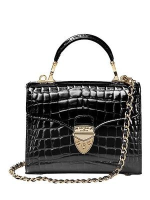 ASPINAL OF LONDON Aspinal Of London Mayfair Mini Leather Top-Handle Bag Black
