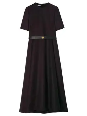 Burberry Wool Midi Dress - Brown